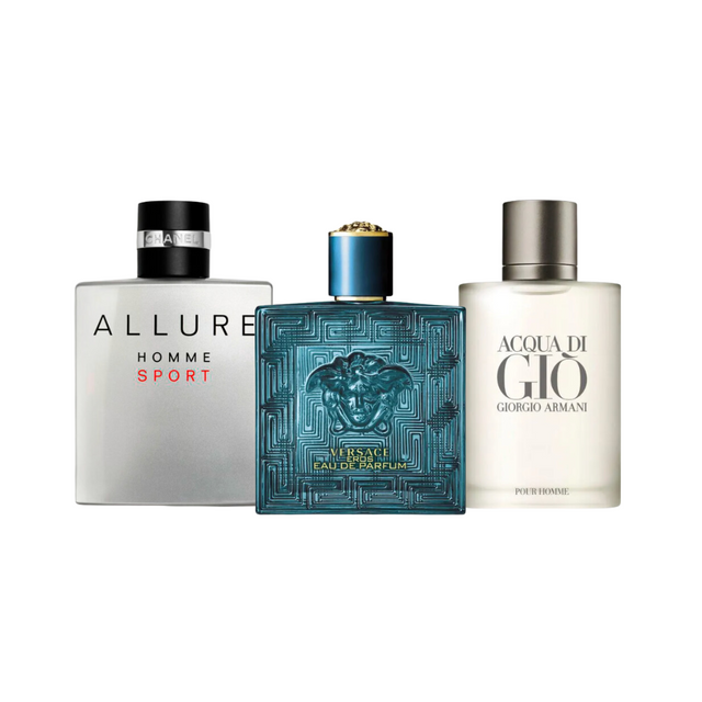 Perfume Allure Sport + Versace Eros + Armani Acqua Di Gio – envio a casa.co